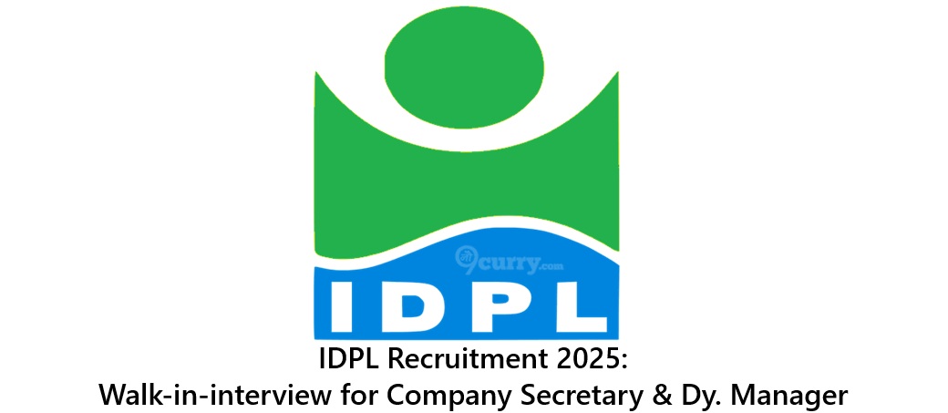 IDPL Recruitment Gurugram 2025 for Company Secretary