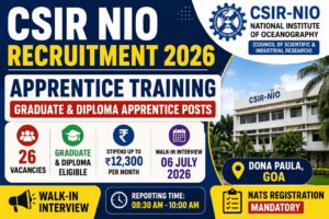 CSIR NIO Goa Apprentice Recruitment 2026: Vacancy for Graduate ...